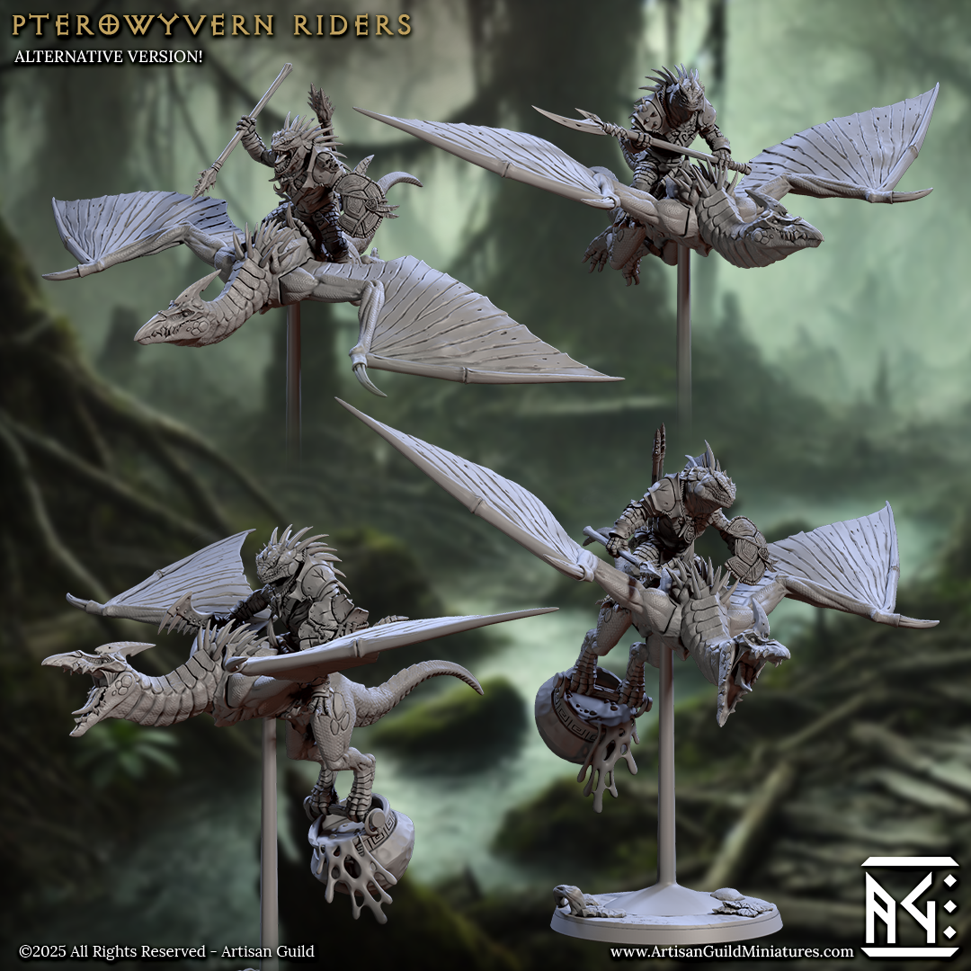 Pterowyvern Riders - Lizardmen of Falgor's Swamp, Unpainted Mini – Ryn ...