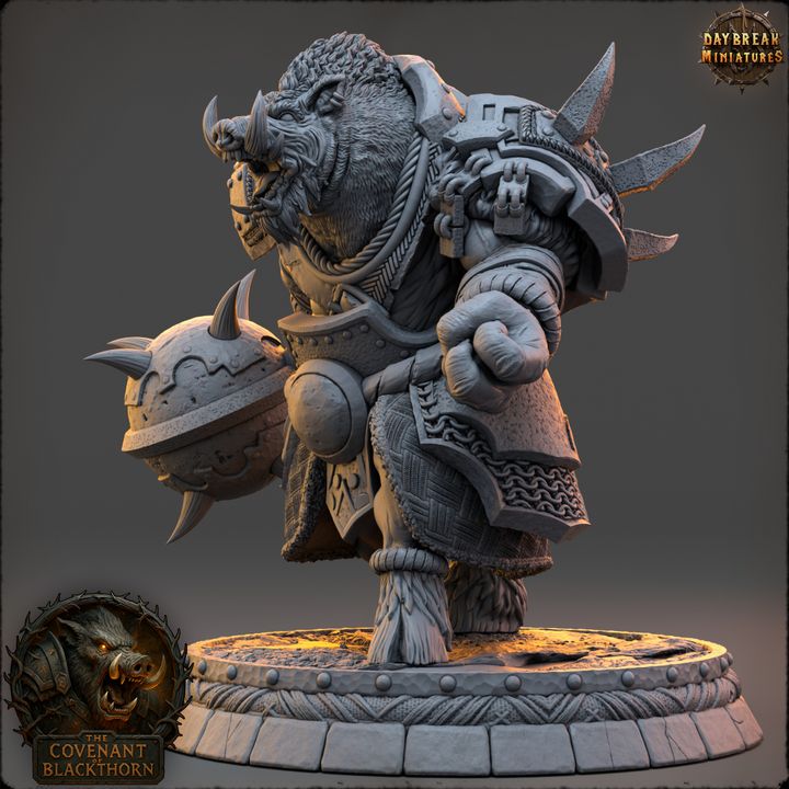 Vark Blighthorn, Boarfolk - The Covenant of Blackthorn - Unpainted Min ...
