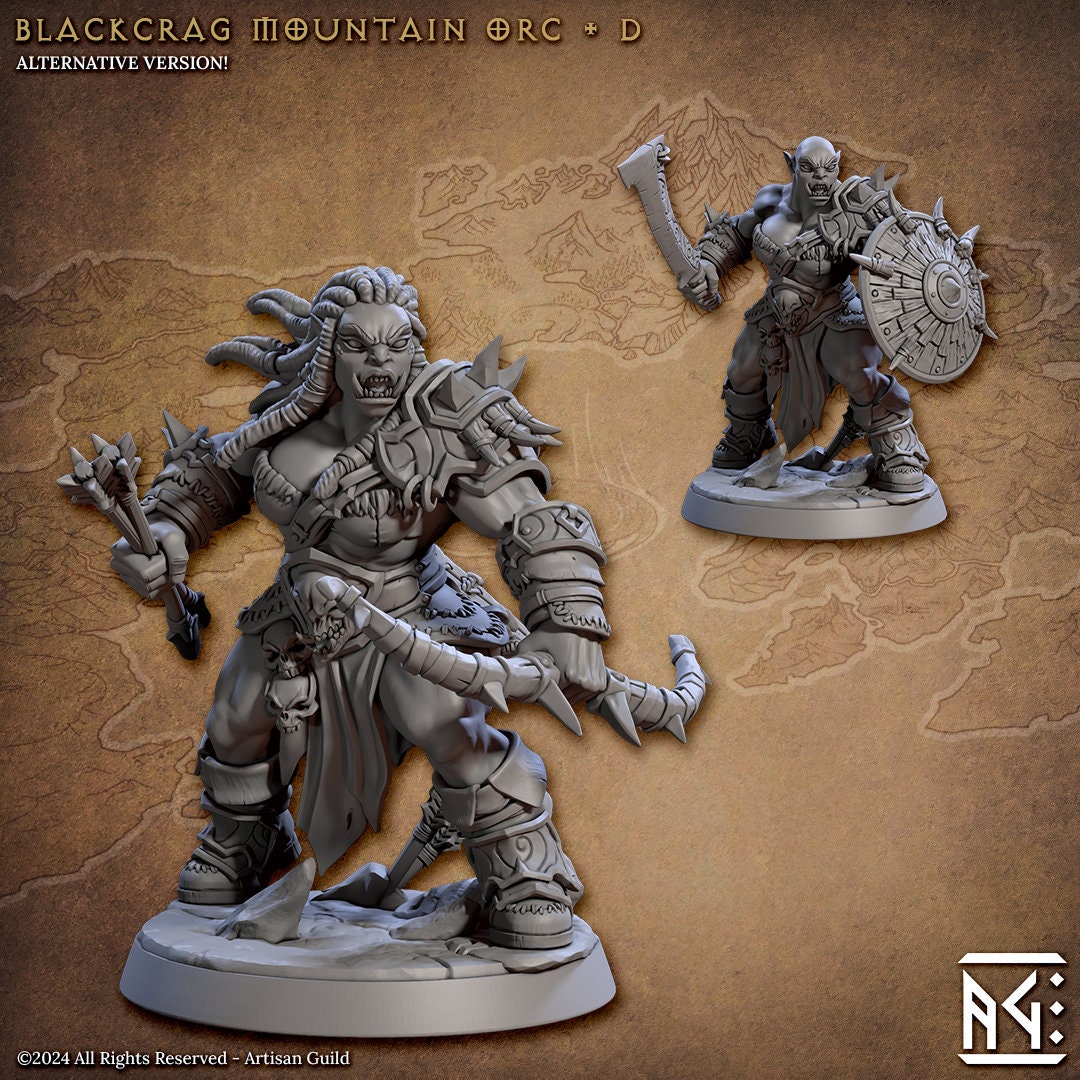 Mountain Orc - Pose D - Blackcrag Orcs Set - Unpainted Miniature – Ryn ...