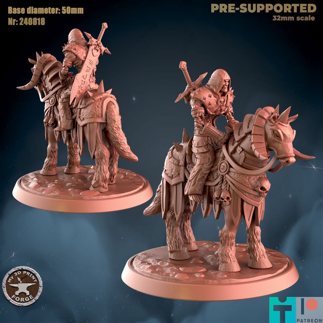 Undead Male Death Knight - Mounted - Unpainted Miniature – Ryn's Wild ...