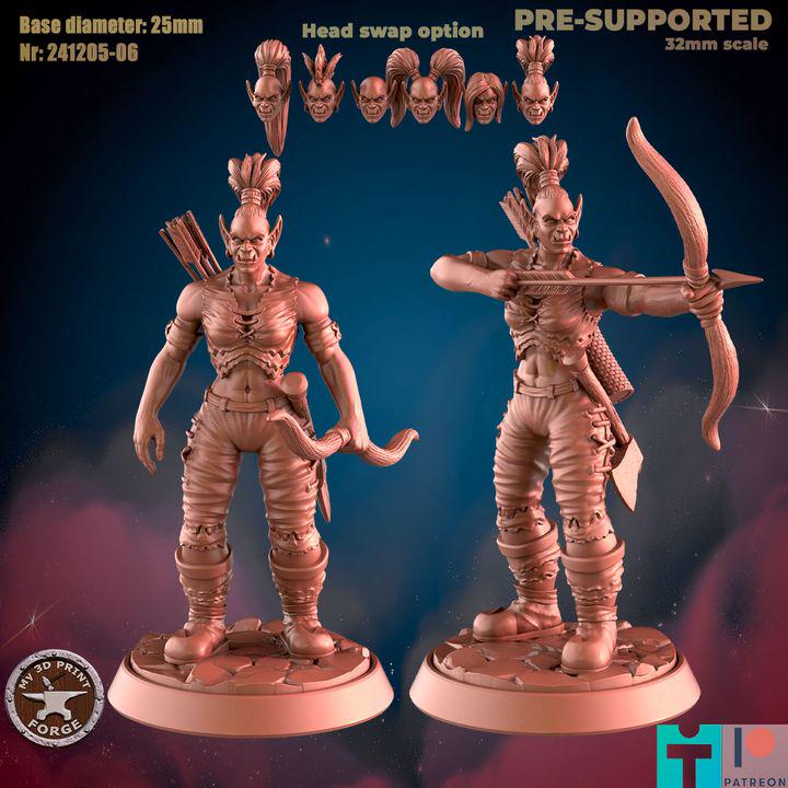 Female Orc Hunter, Starting Gear, 2 Poses - 32mm Scale - Unpainted Min ...
