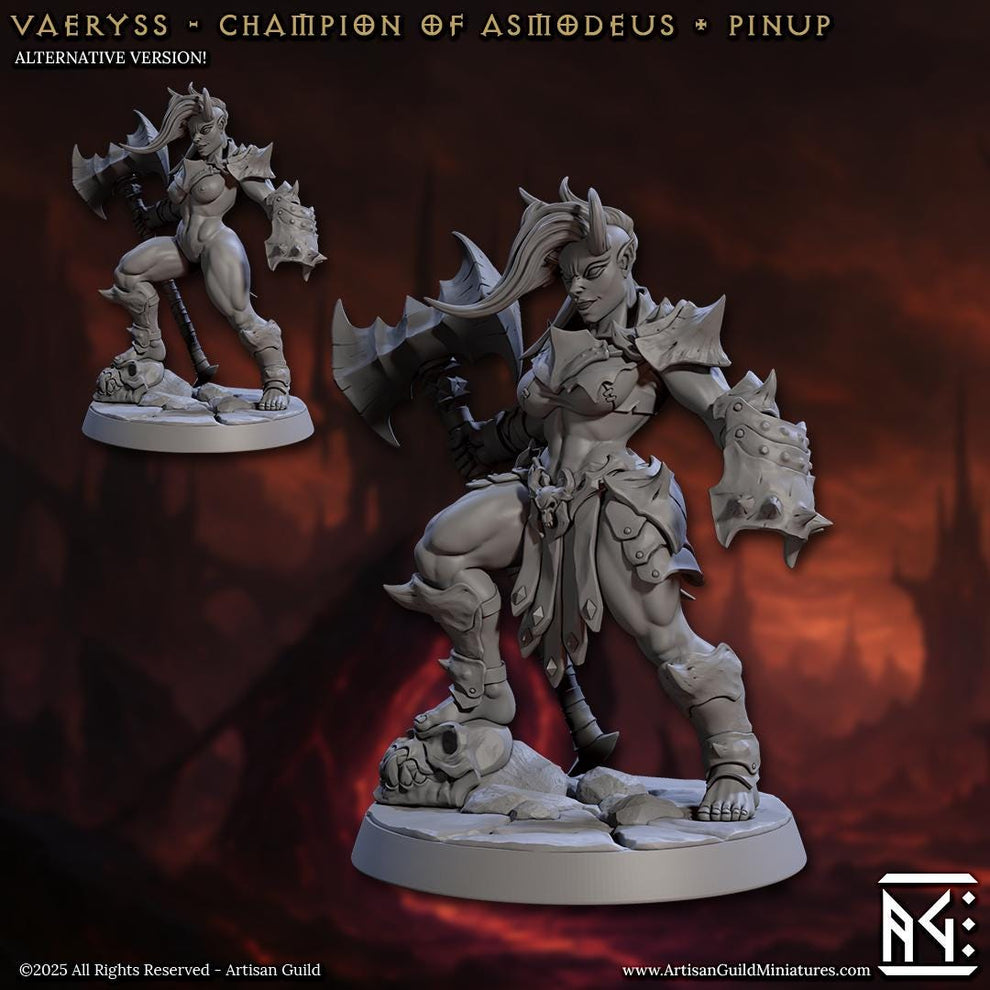 Tiefling Barbarian, Vaeryss, Champion of Asmodeus, Pinup - Infernal Le ...