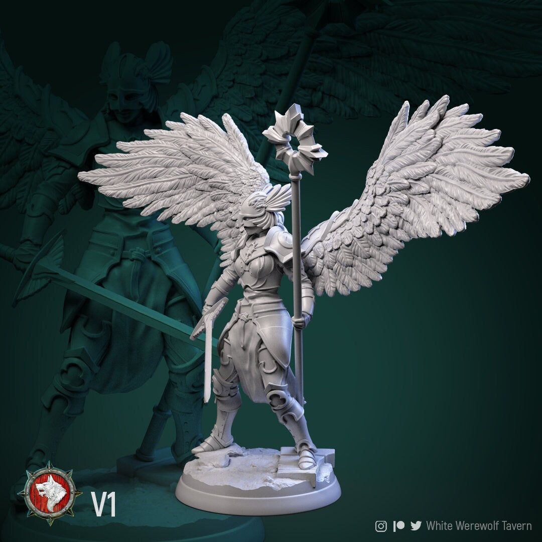 Valkyrie - Pose 1 - Unpainted Miniature – Ryn's Wild Menagerie