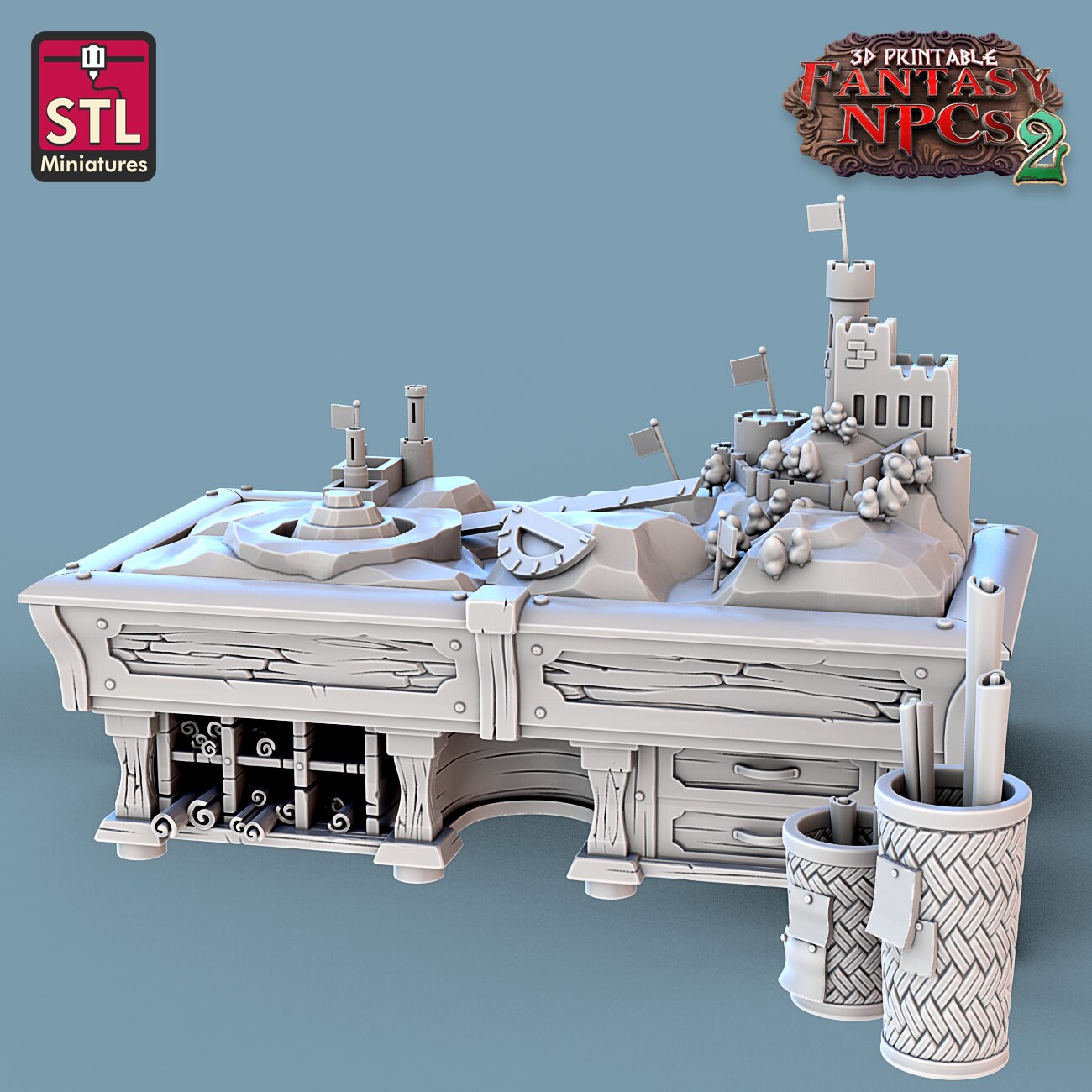 Map Table - Cartographer Table - Unpainted Miniature – Ryn's Wild Menagerie