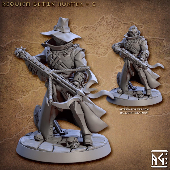 Requiem Demon Hunters - Pose C - Unpainted Miniature – Ryn's Wild Menagerie