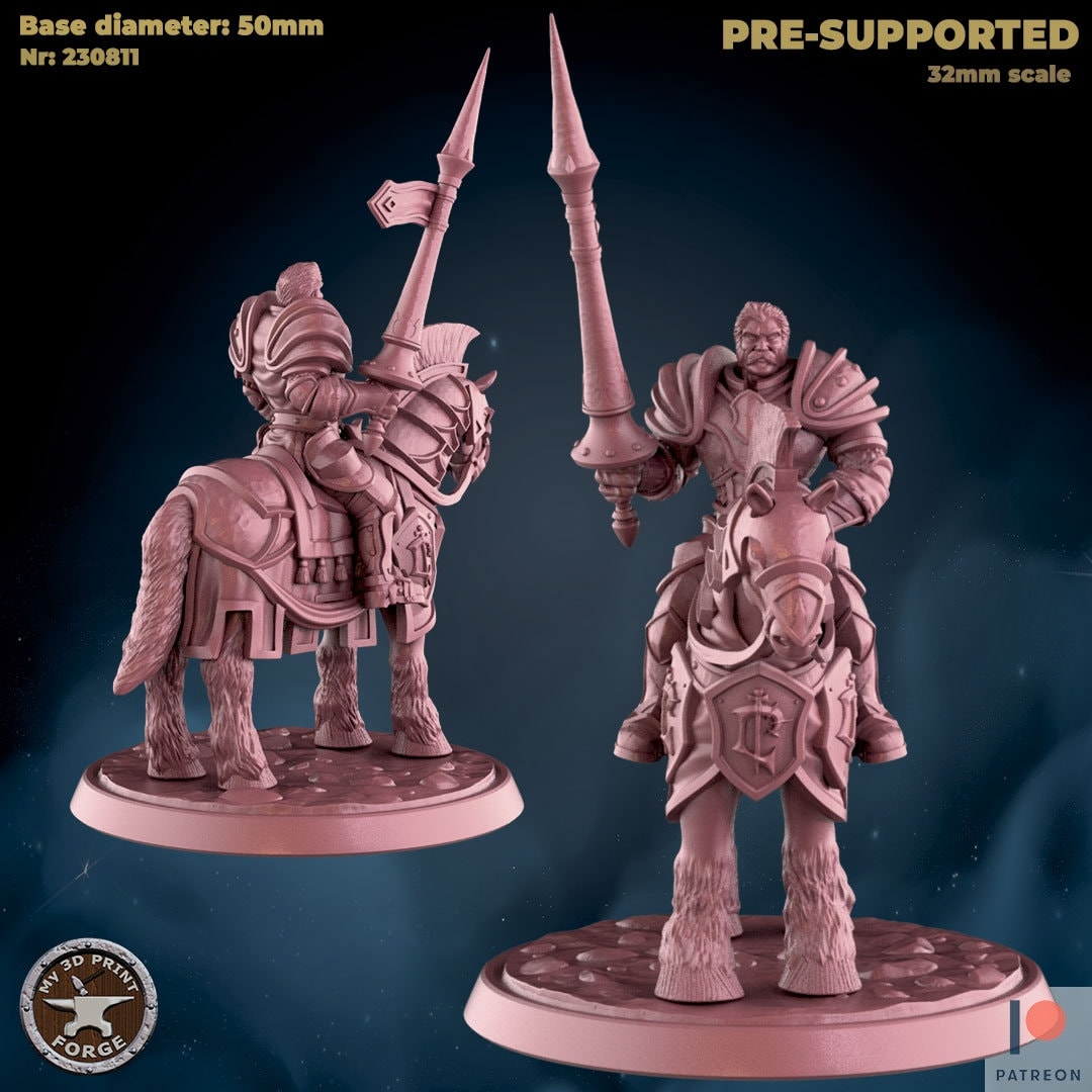 Mounted Knight - 2 Poses - Unpainted Miniature – Ryn's Wild Menagerie