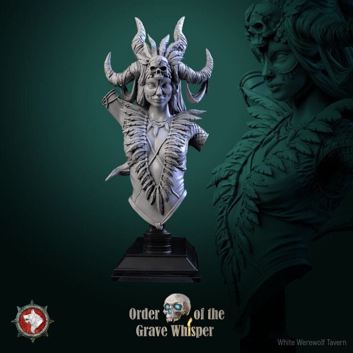 Al-Rah the Last Breath - Female Shaman Bust – Ryn's Wild Menagerie